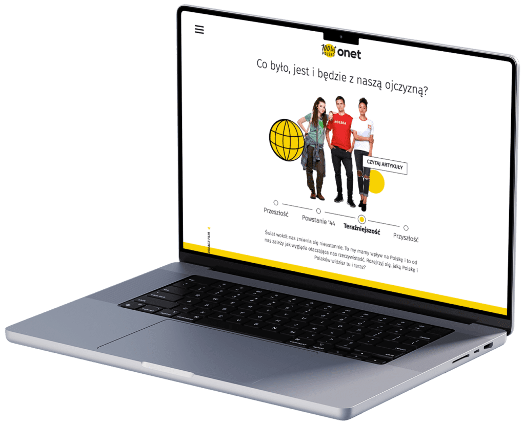 100 lat Polsko - Onet.pl Landing Page - Smultron Web Development