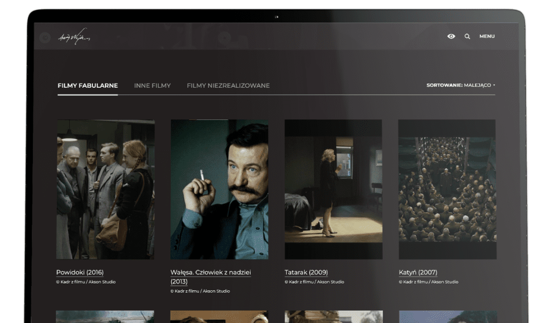 Andrzej Wajda website - Smultron Web Development